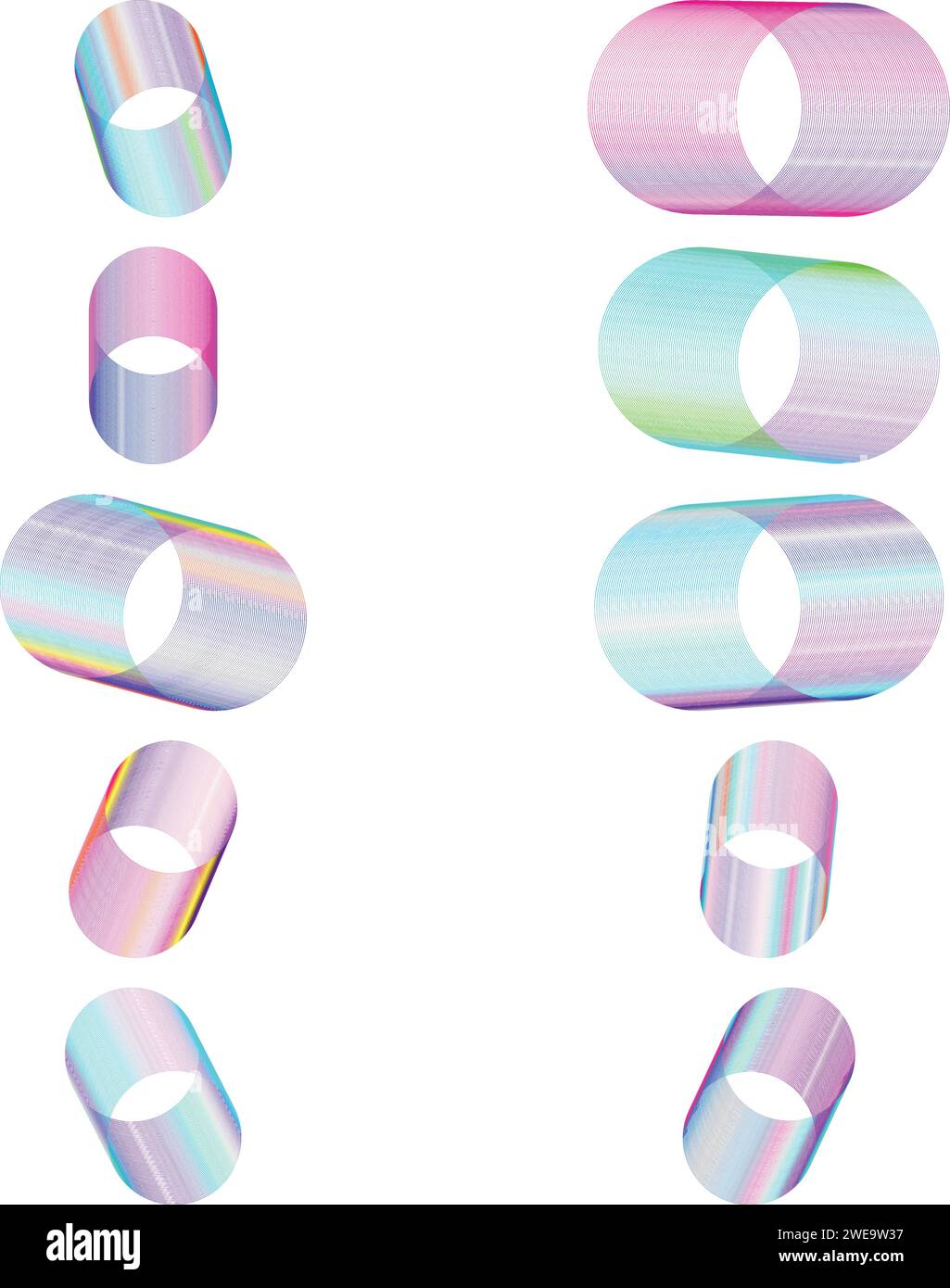 An abstract cut out futuristic gradient shape design element bundle ...