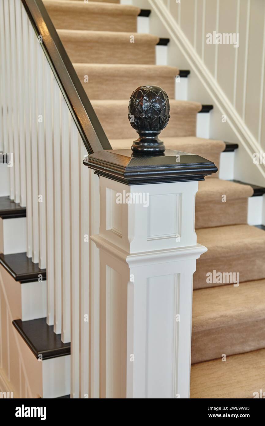 Elegant Traditional Staircase Design with Luxurious Details Stock Photo ...