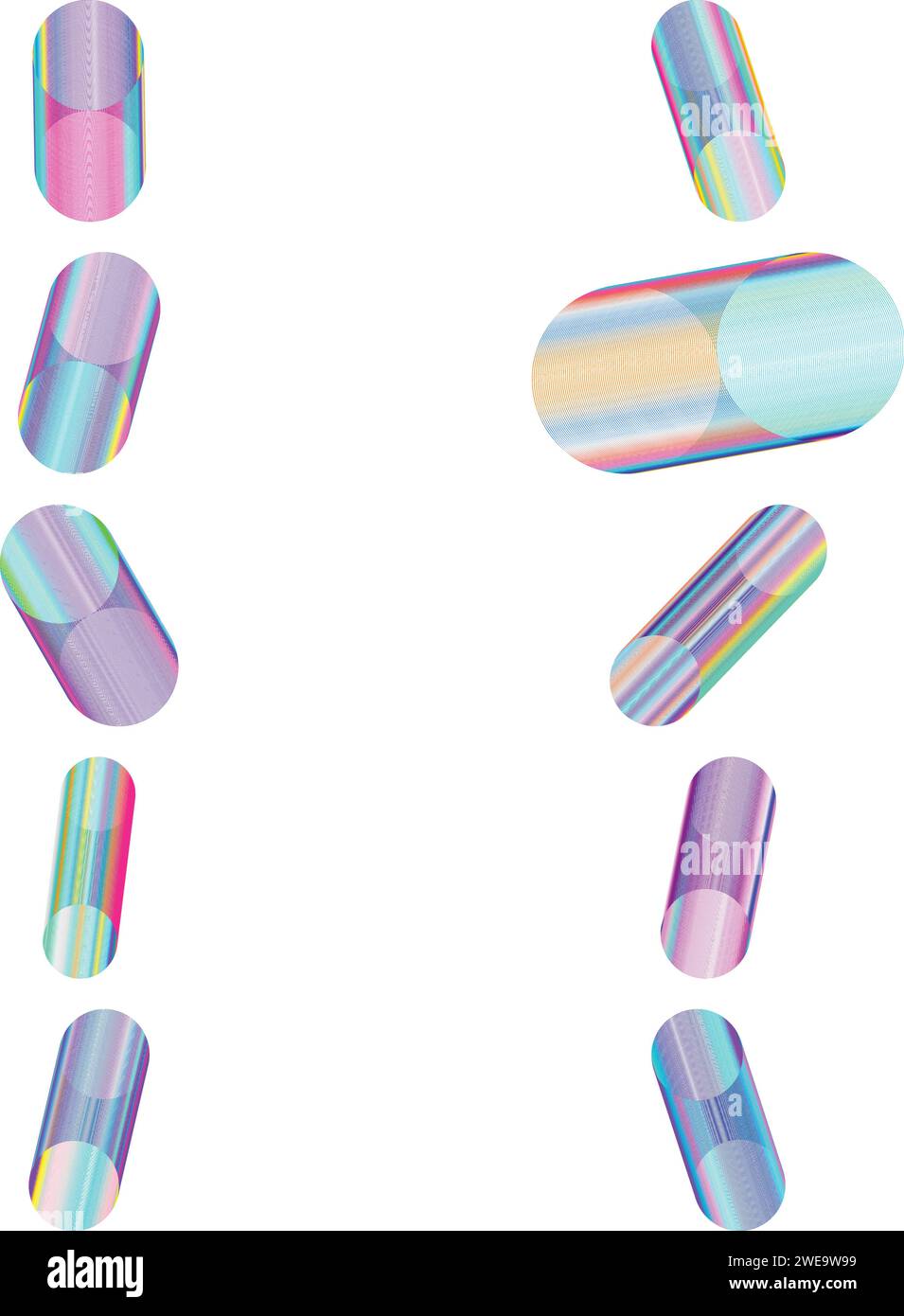 An abstract cut out futuristic gradient shape design element bundle ...