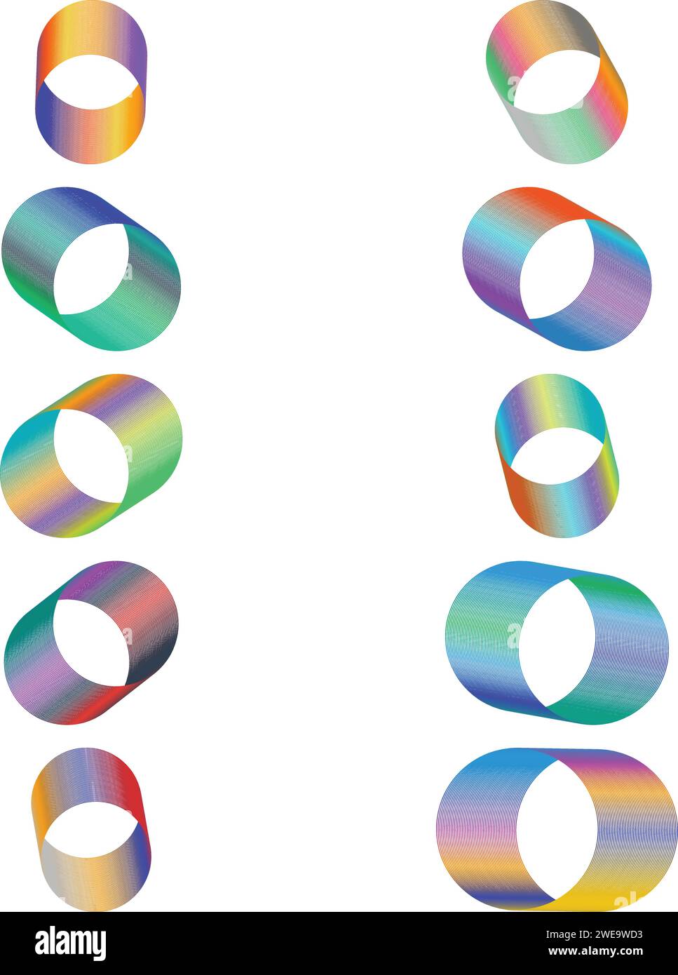 An abstract cut out futuristic gradient shape design element bundle ...