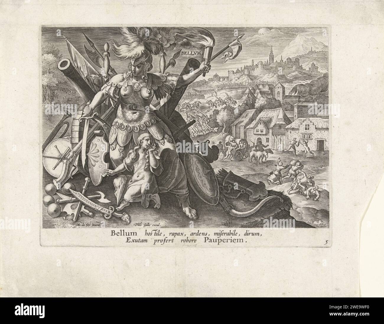 War produces poverty, Anonymous, After Maerten de Vos, 1542 - 1604 ...