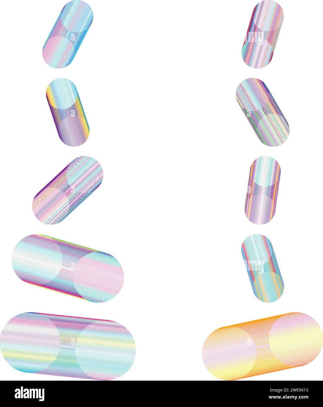 An abstract cut out futuristic gradient shape design element bundle ...