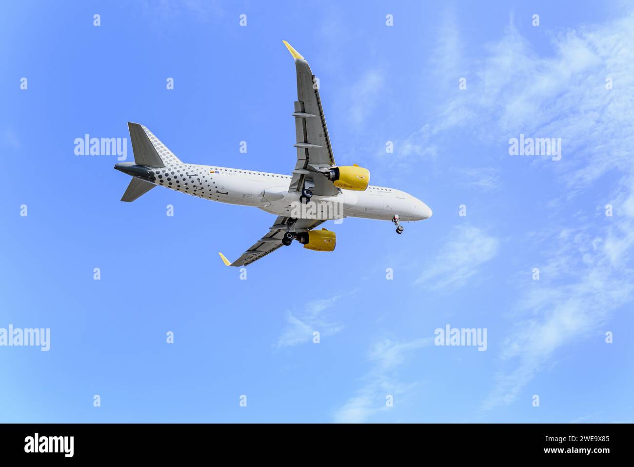 Barcelona, Spain; July 16, 2023: Airbus A320 plane of the Vueling ...