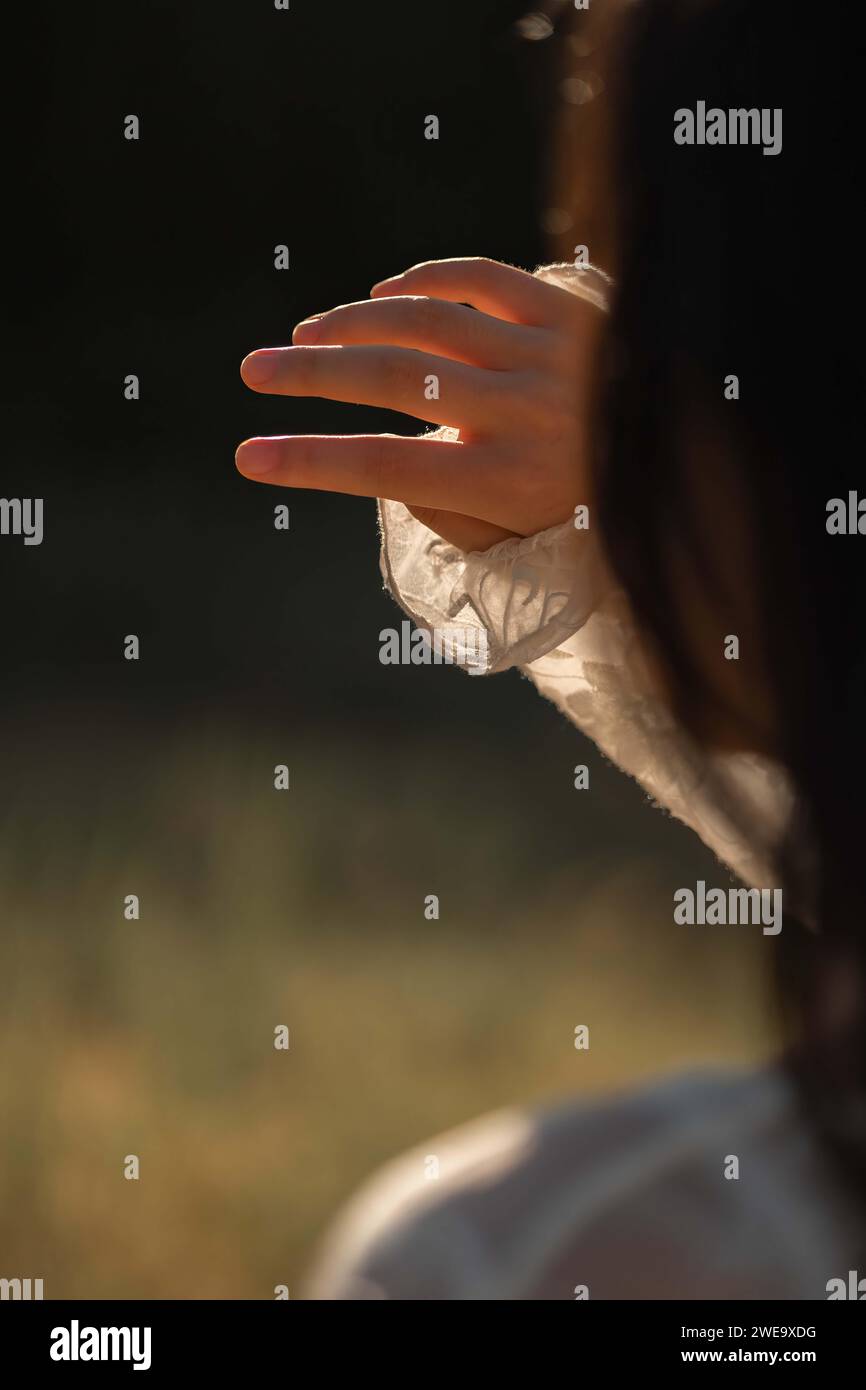 Hand for quoter, hand mood, woman beauty hand Stock Photo - Alamy