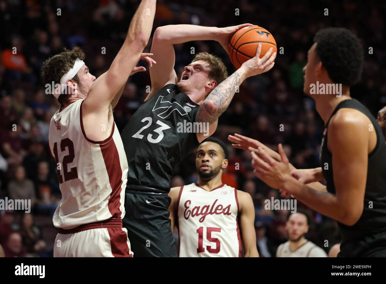 Blacksburg, USA. 23rd Jan, 2024. January 23, 2024: Virginia Tech Hokies ...