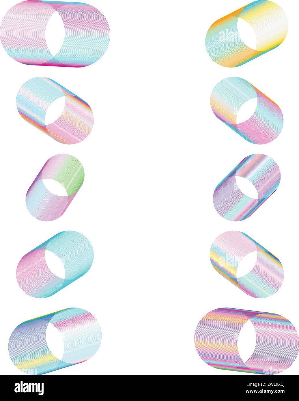 An abstract cut out futuristic gradient shape design element bundle ...