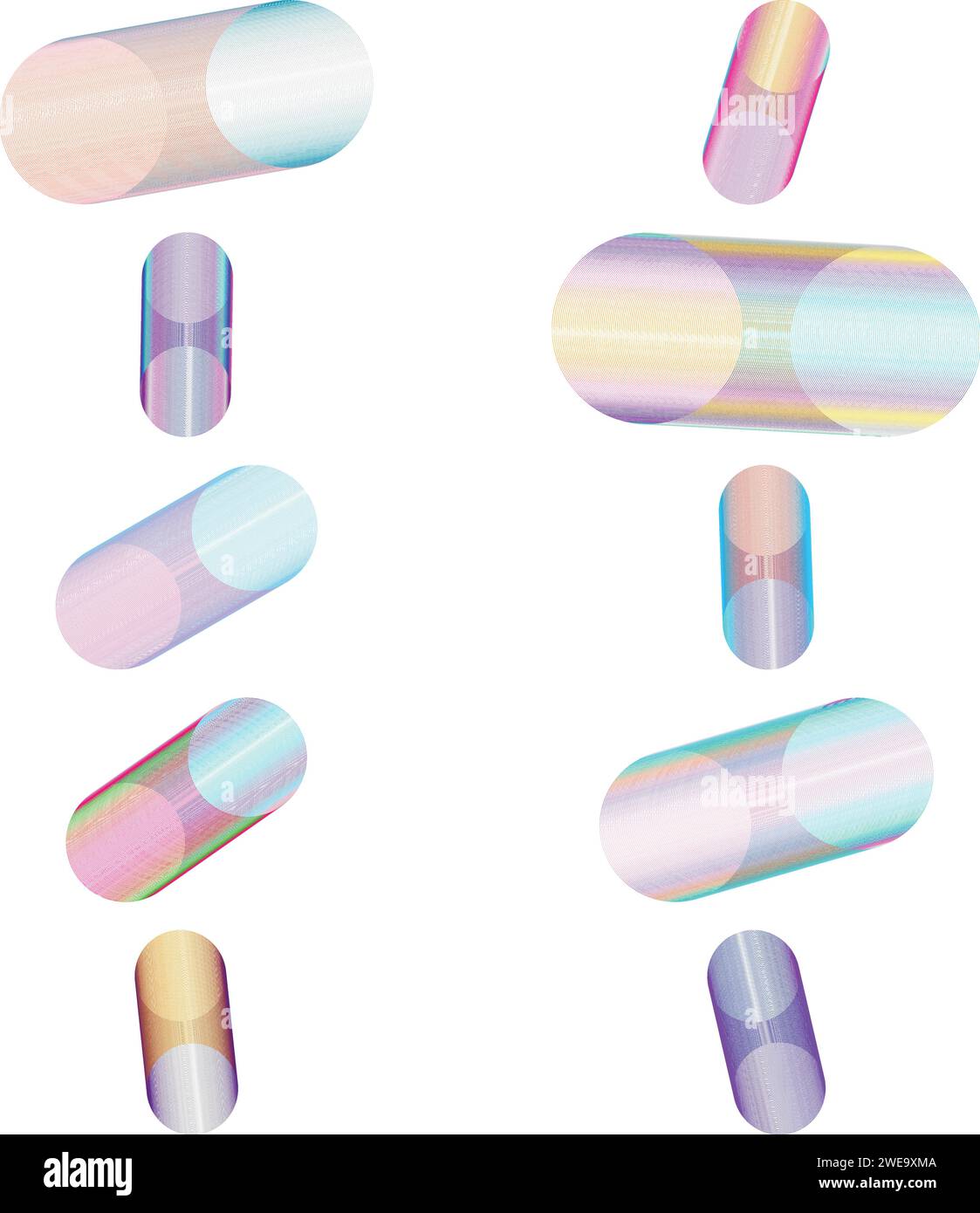An abstract cut out futuristic gradient shape design element bundle ...