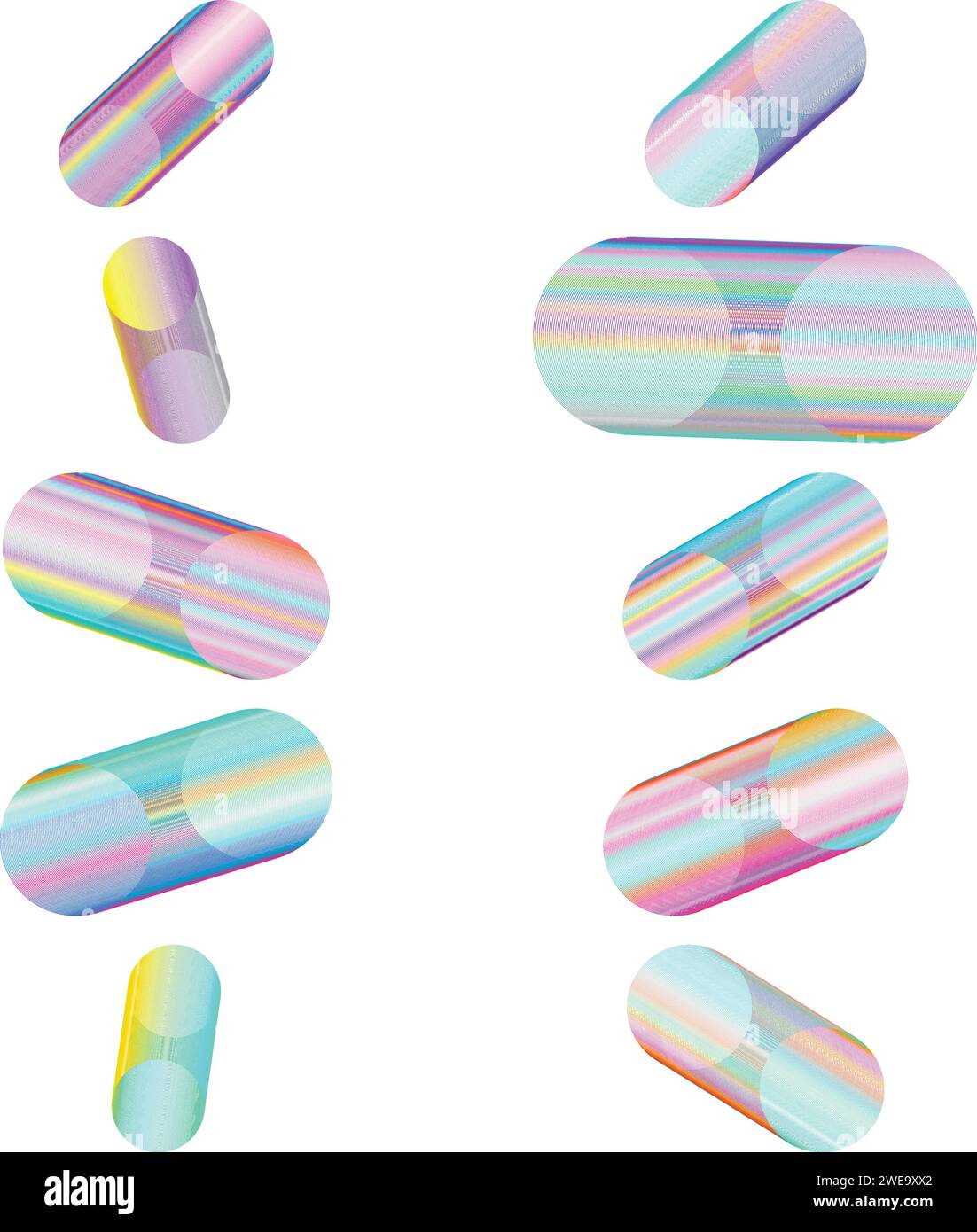 An abstract cut out futuristic gradient shape design element bundle ...