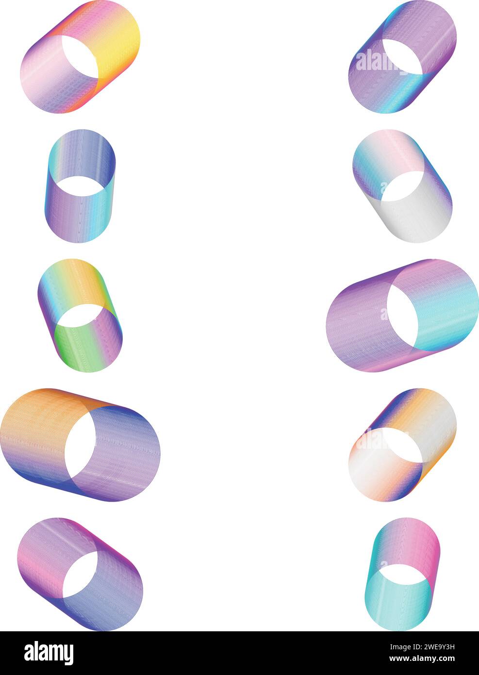 An abstract cut out futuristic gradient shape design element bundle ...
