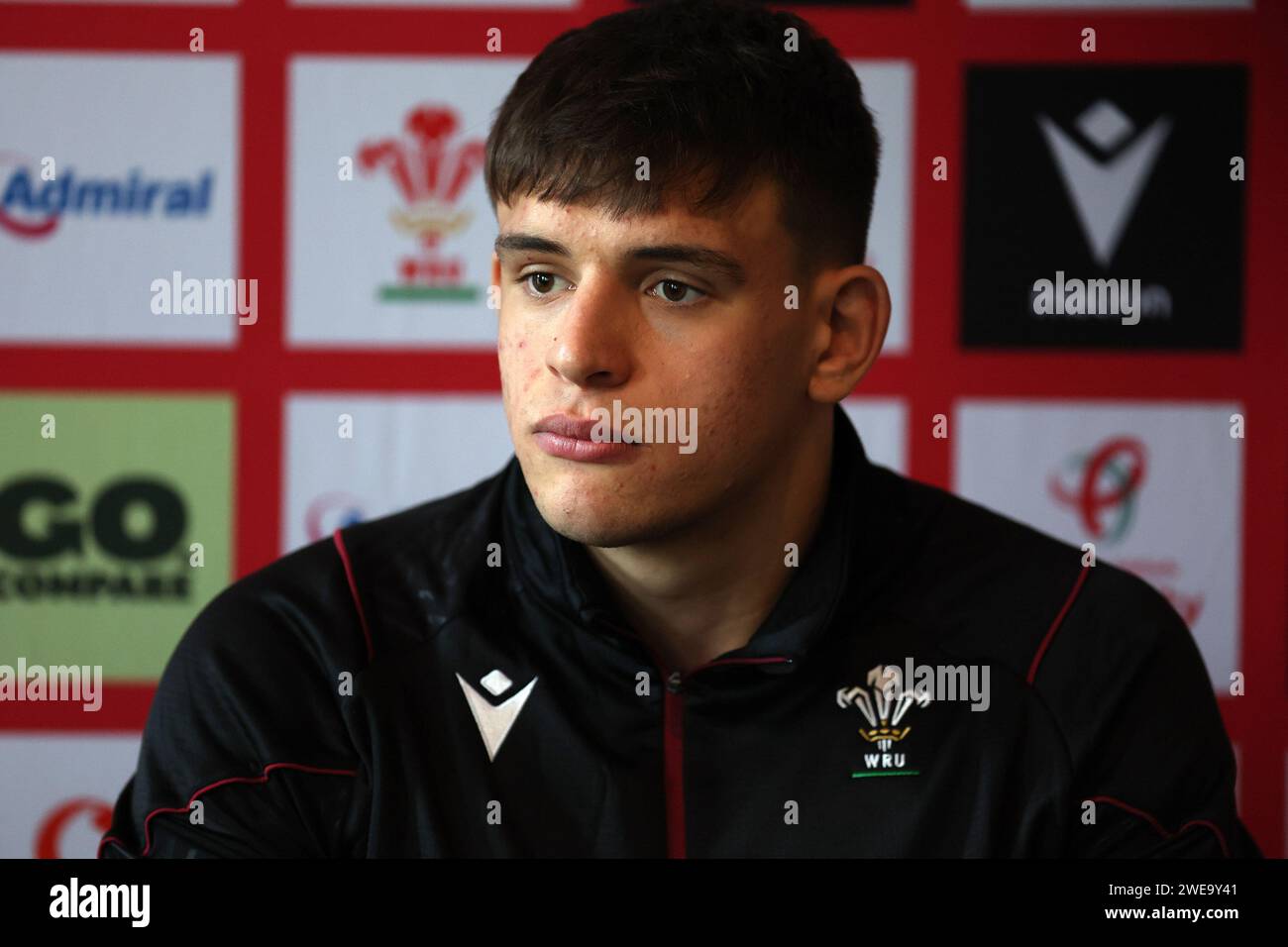 Cardiff, UK. 24th Jan, 2024. Dafydd Jenkins, the Wales rugby team ...