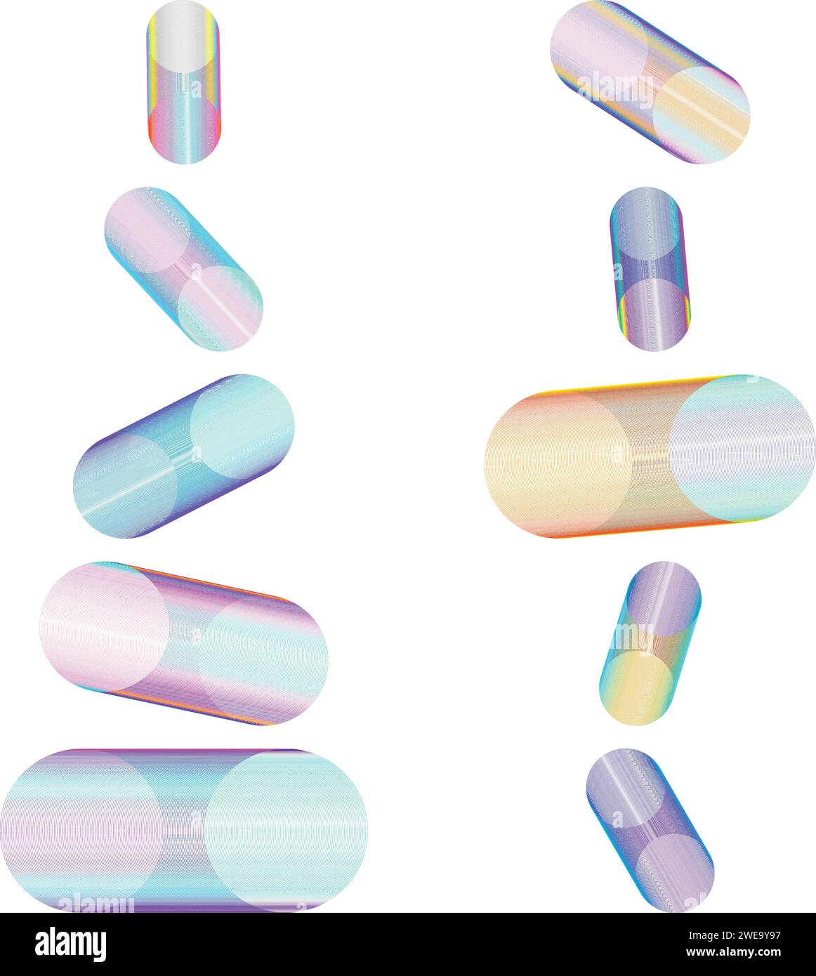 An abstract cut out futuristic gradient shape design element bundle ...