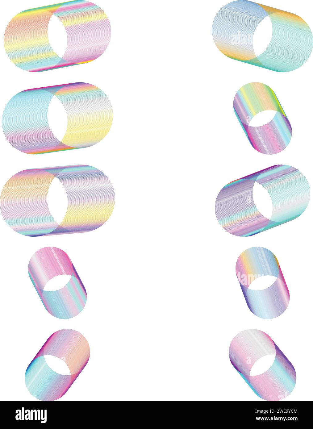 An abstract cut out futuristic gradient shape design element bundle ...