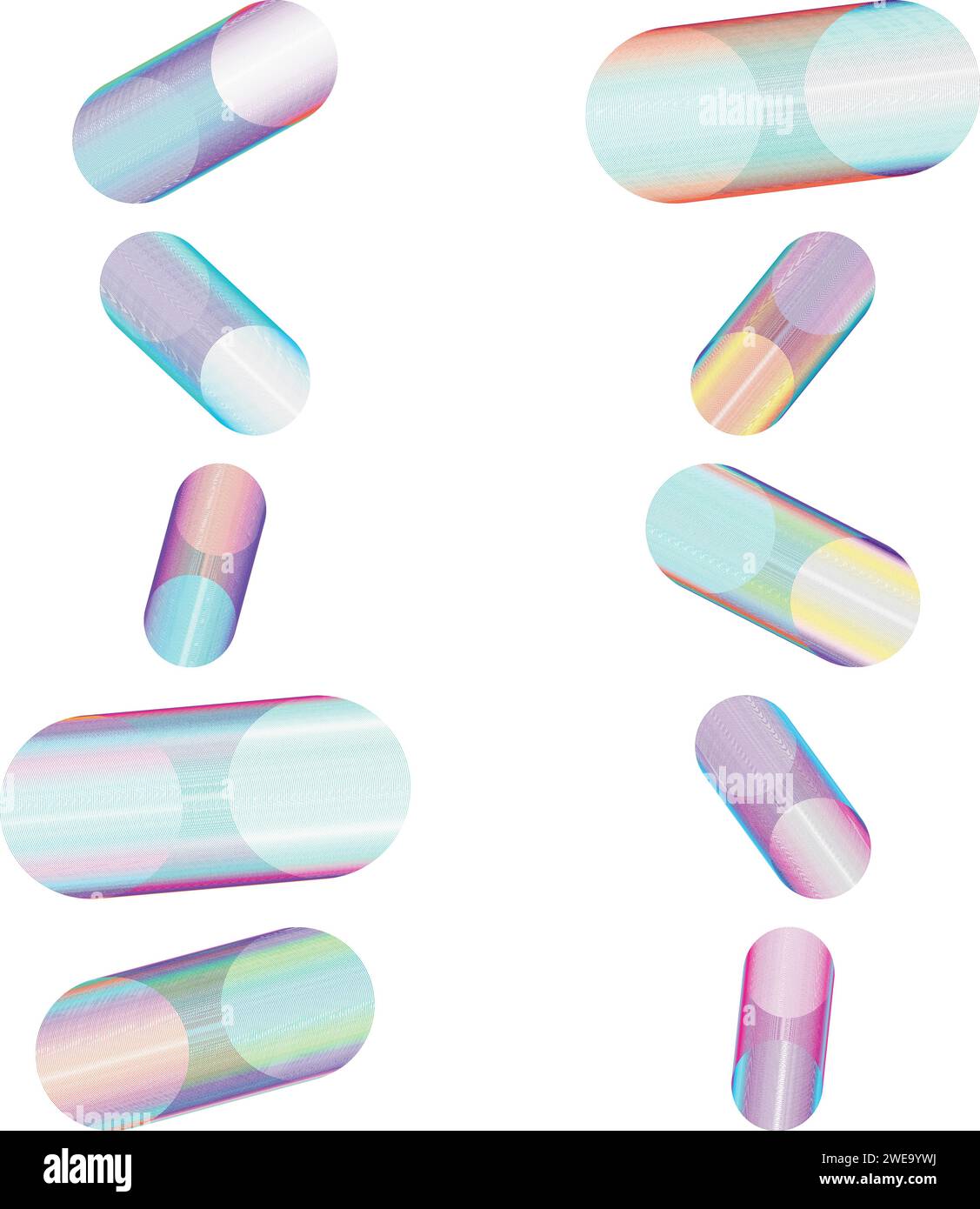 An abstract cut out futuristic gradient shape design element bundle ...
