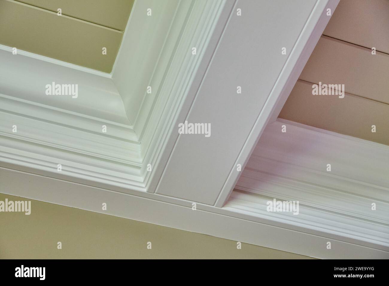 Elegant Crown Molding and Textured Ceiling Detail, Upward View Stock ...