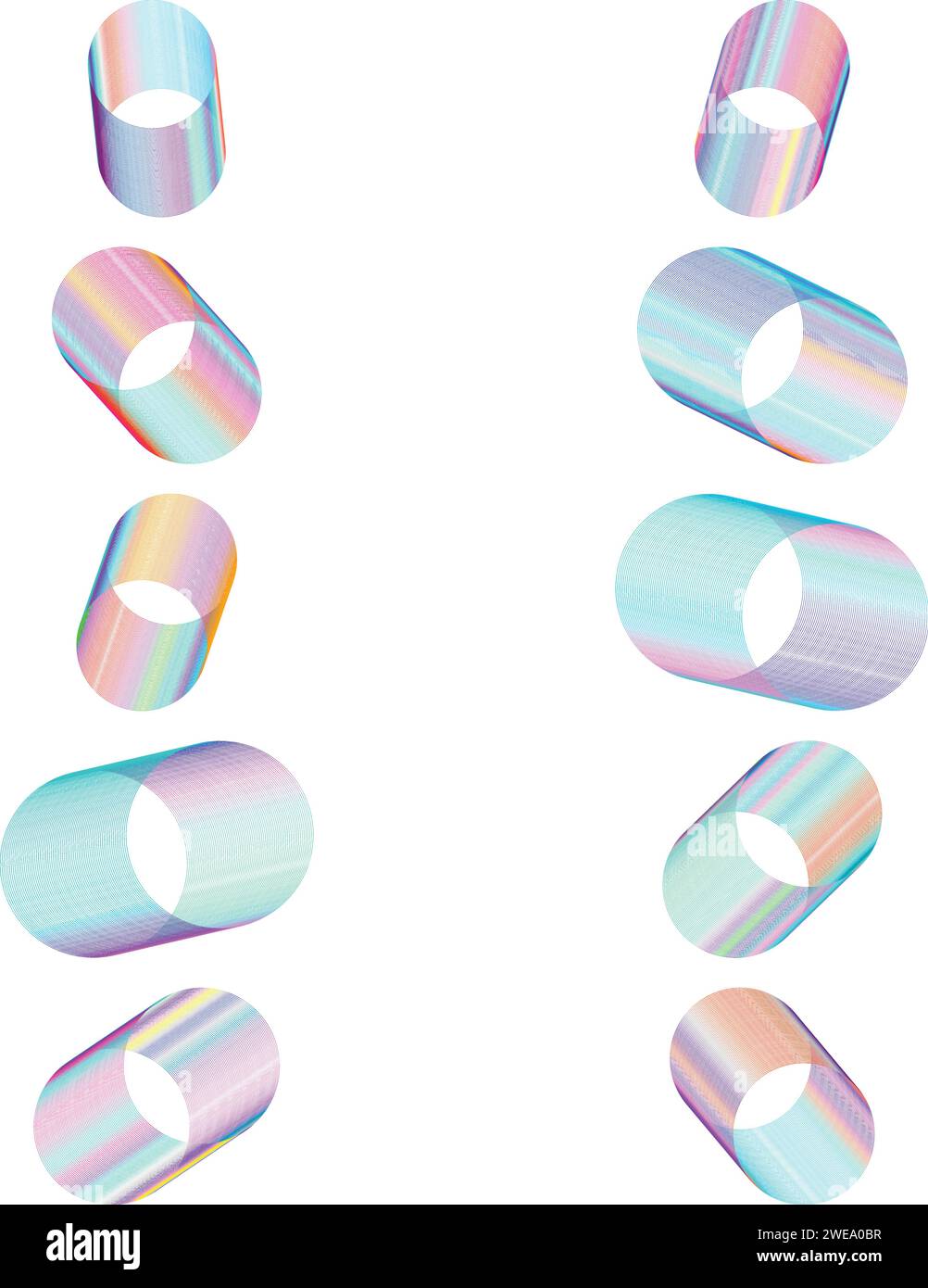 An abstract cut out futuristic gradient shape design element bundle ...