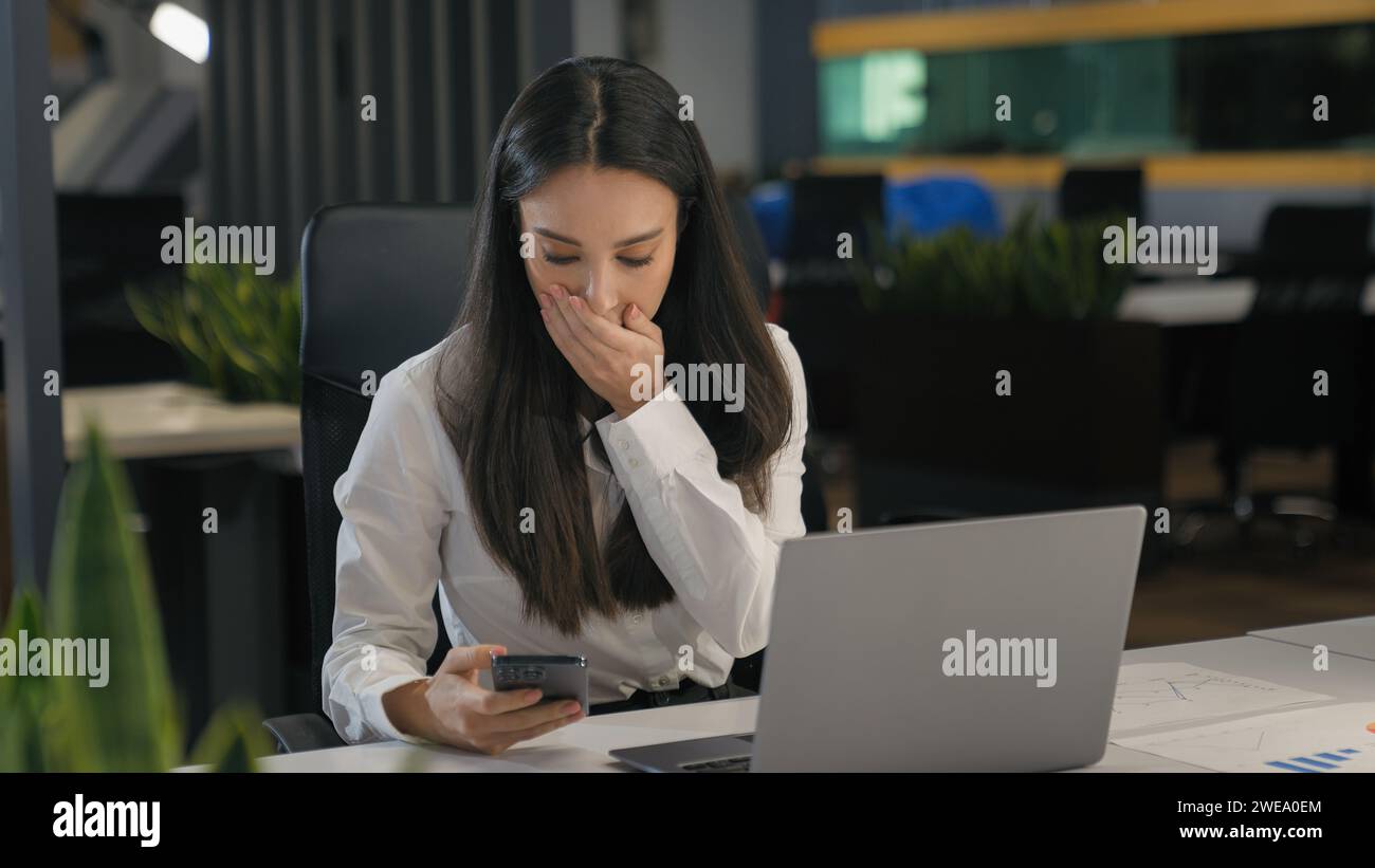 Shocked confused upset disappointed business woman Caucasian female ...
