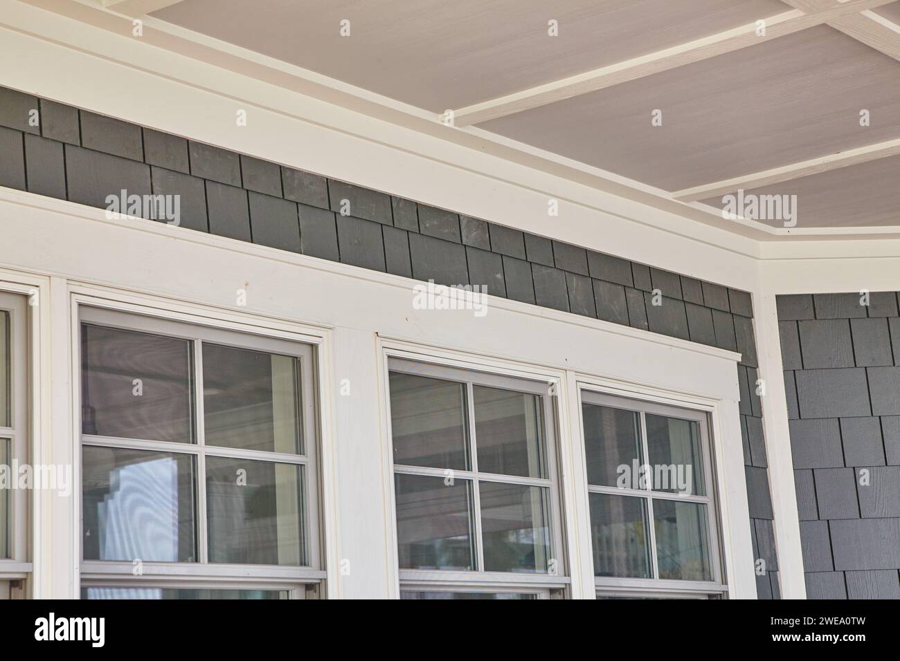 Architectural Detail of Residential Building with Window Trim and ...