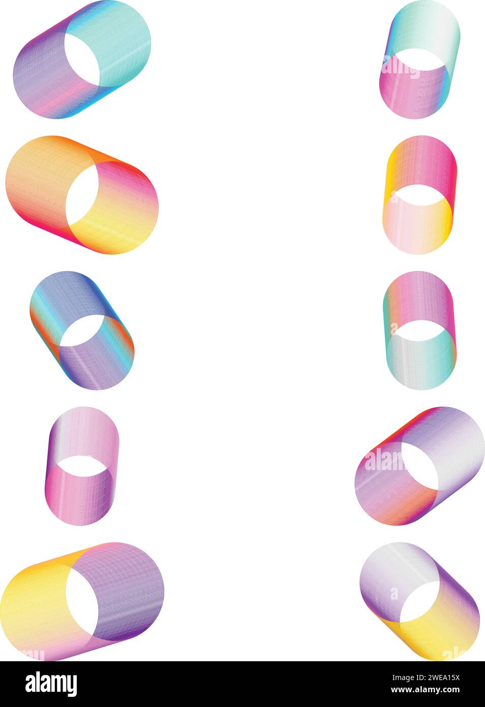 An abstract cut out futuristic gradient shape design element bundle ...