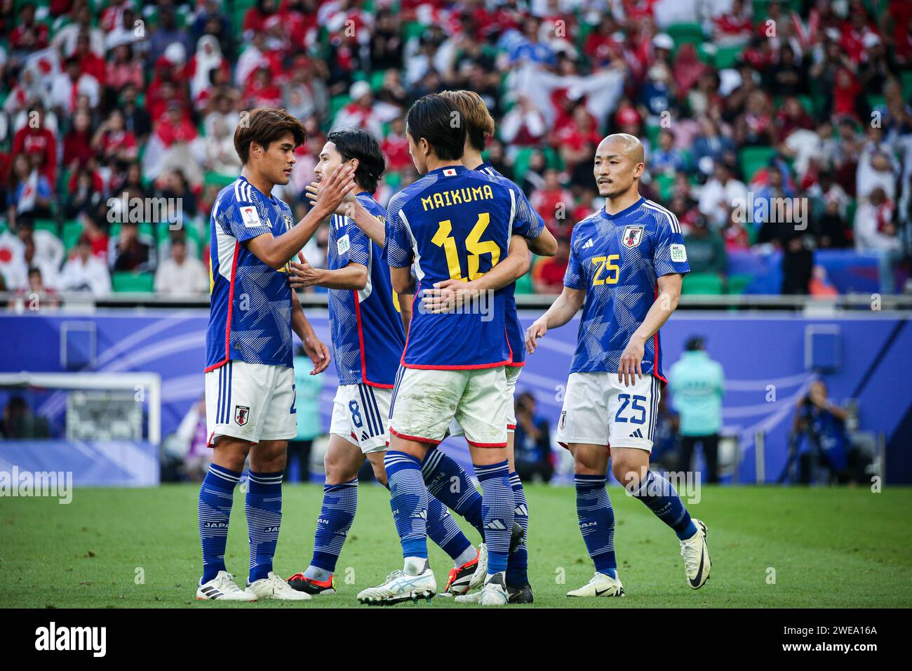 Doha, Japan, 24 Jan 2024, AFC Asian Cup Qatar 2023 Group D - Japan beat Indonesia 3-1 in their ...