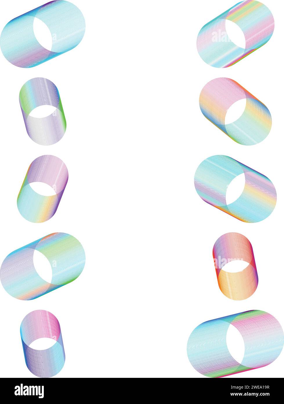 An abstract cut out futuristic gradient shape design element bundle ...