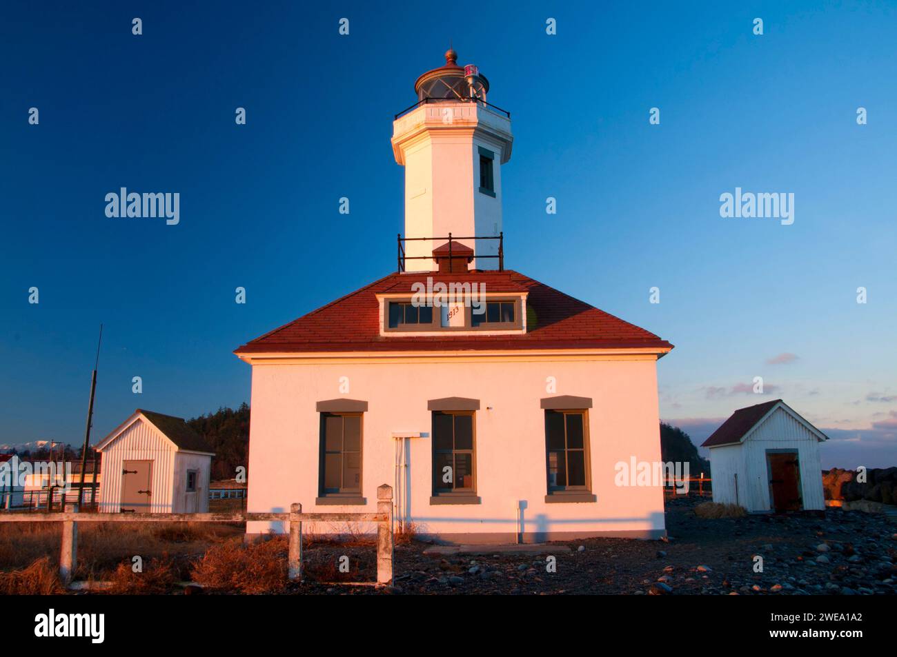 Point Wilson Lighthouse, Fort Worden State Park, Washington Stock Photo ...