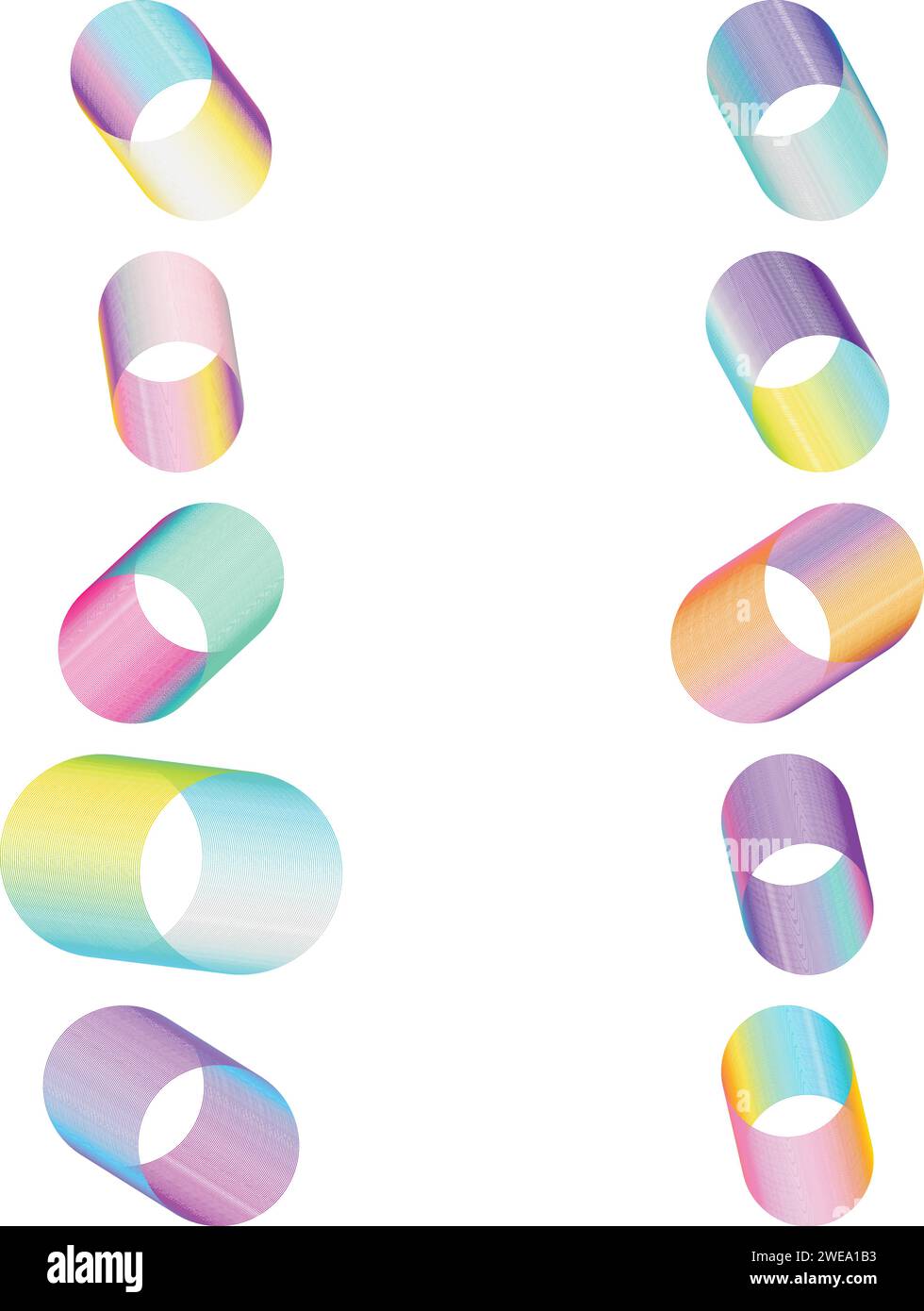 An abstract cut out futuristic gradient shape design element bundle ...