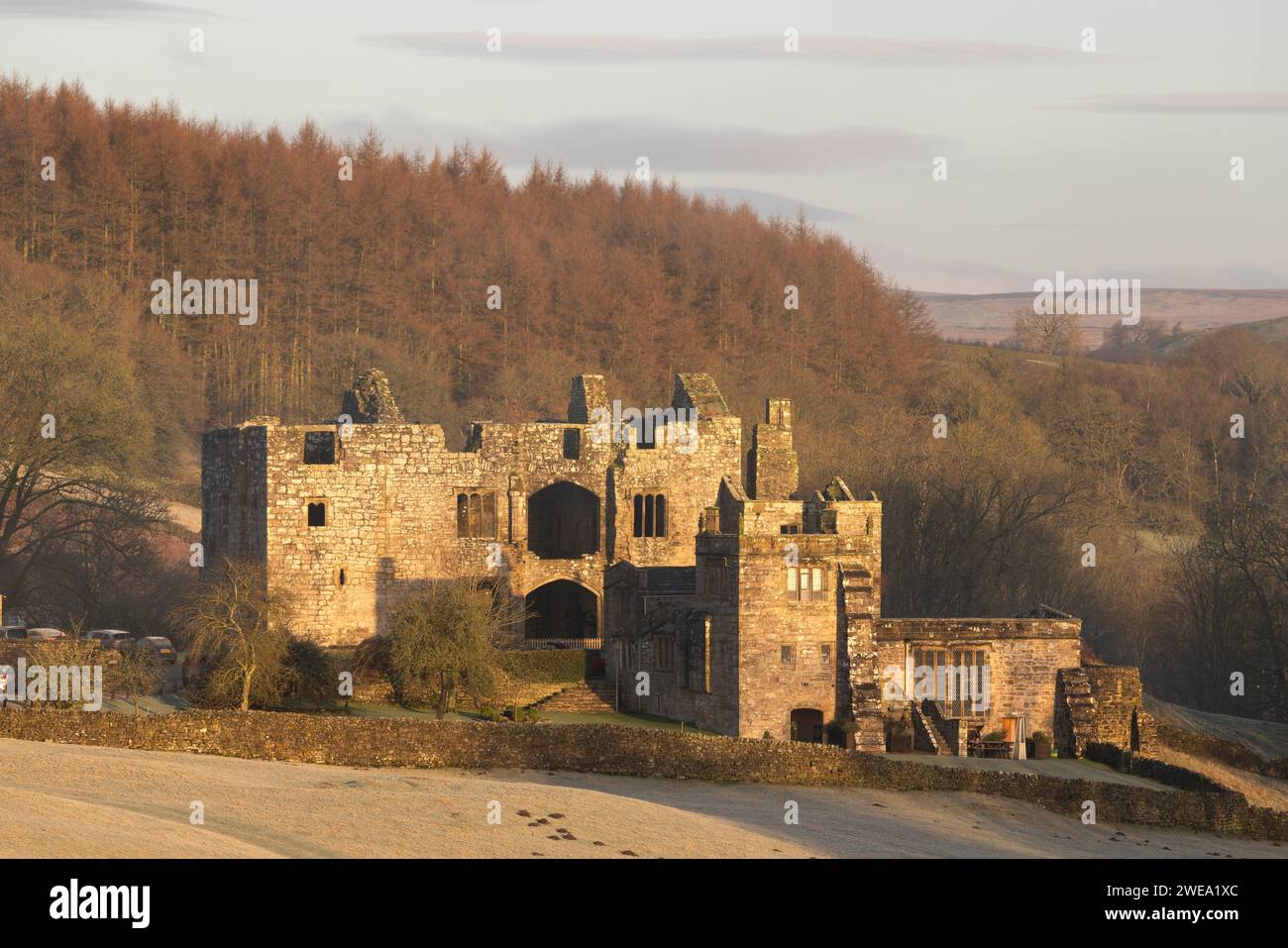 The ruins of Barden Tower, a medieval hunting lodge in Wharfedale ...