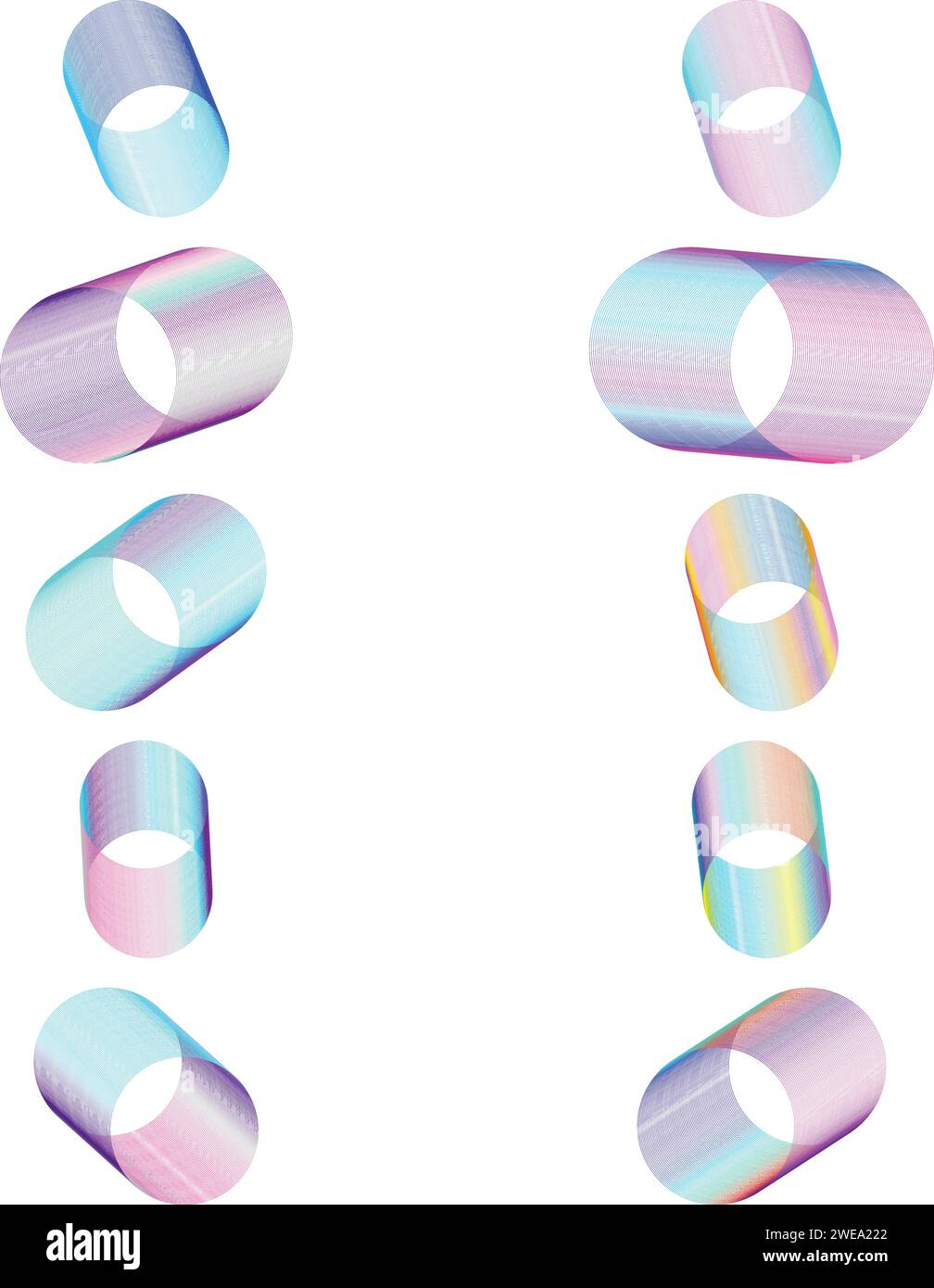 An abstract cut out futuristic gradient shape design element bundle ...