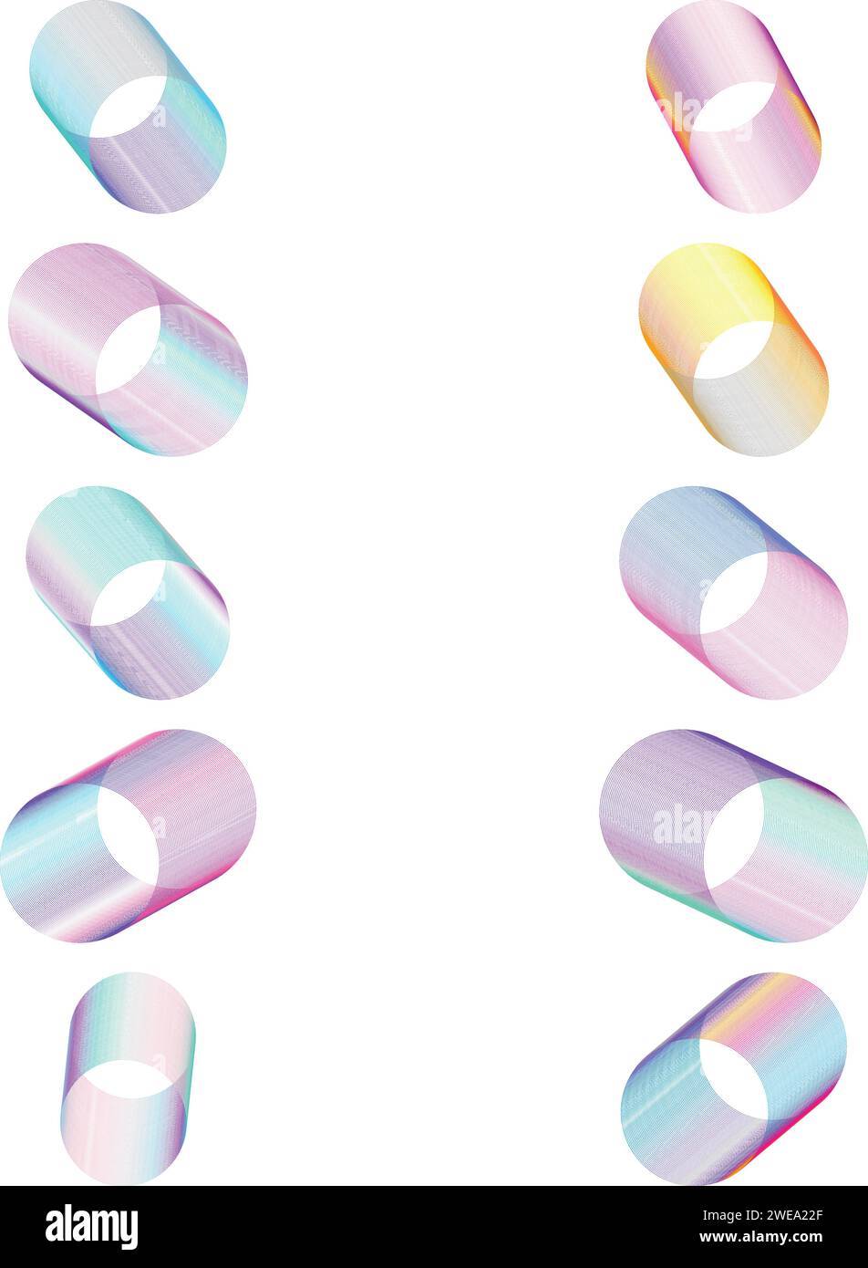 An abstract cut out futuristic gradient shape design element bundle ...