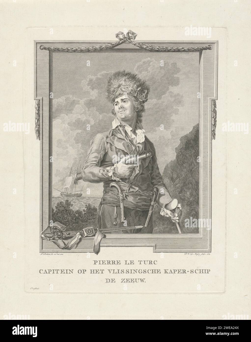 Portrait of Pierre Le Turcq, Pieter Willem van Megen, After Jacob ...