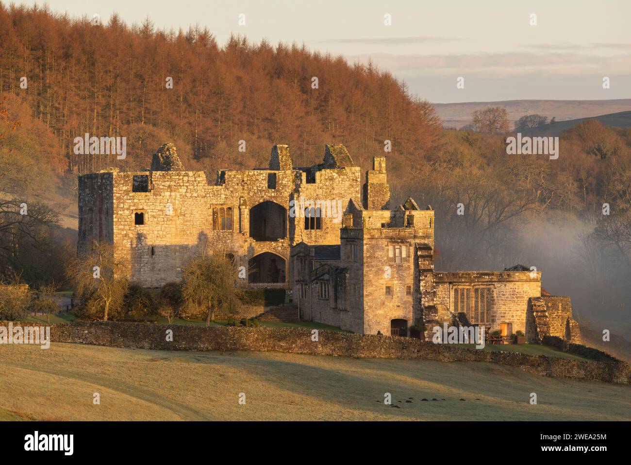 The ruins of Barden Tower, a medieval hunting lodge in Wharfedale ...