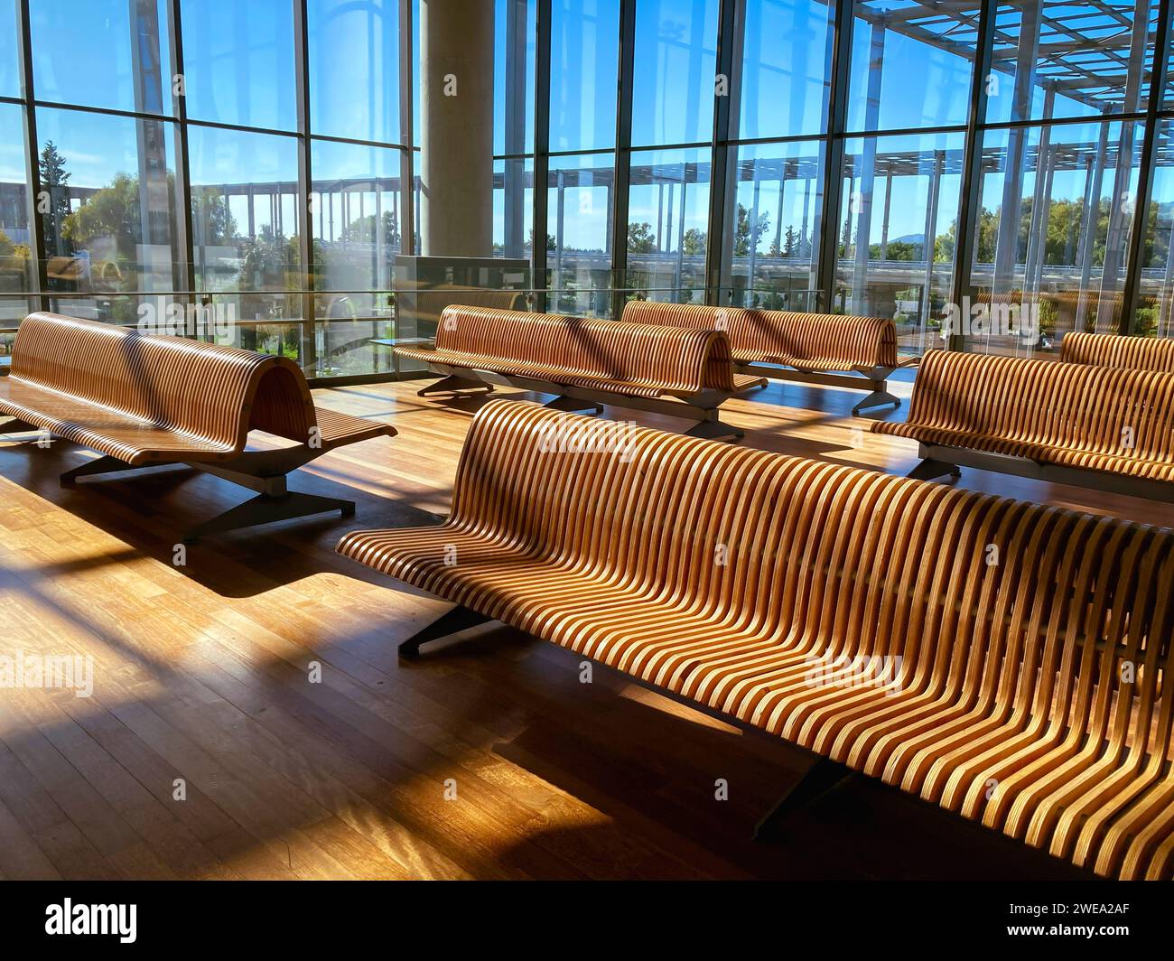 Dalaman Airport. Interior design of departure hall lounge in modern ...