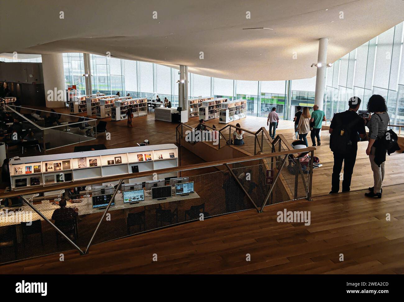 Helsinki, Finland - 8.10.2019: Helsinki central library Oodi interior ...
