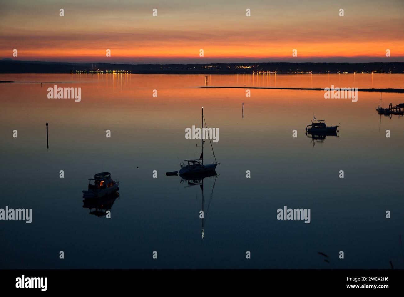 Admiralty Inlet sunset, Fort Flagler State Park, Washington Stock Photo ...