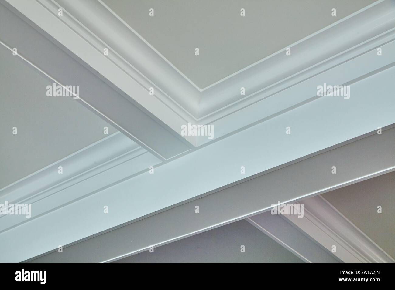 Modern Crown Molding and Tray Ceiling Design from Below Stock Photo - Alamy