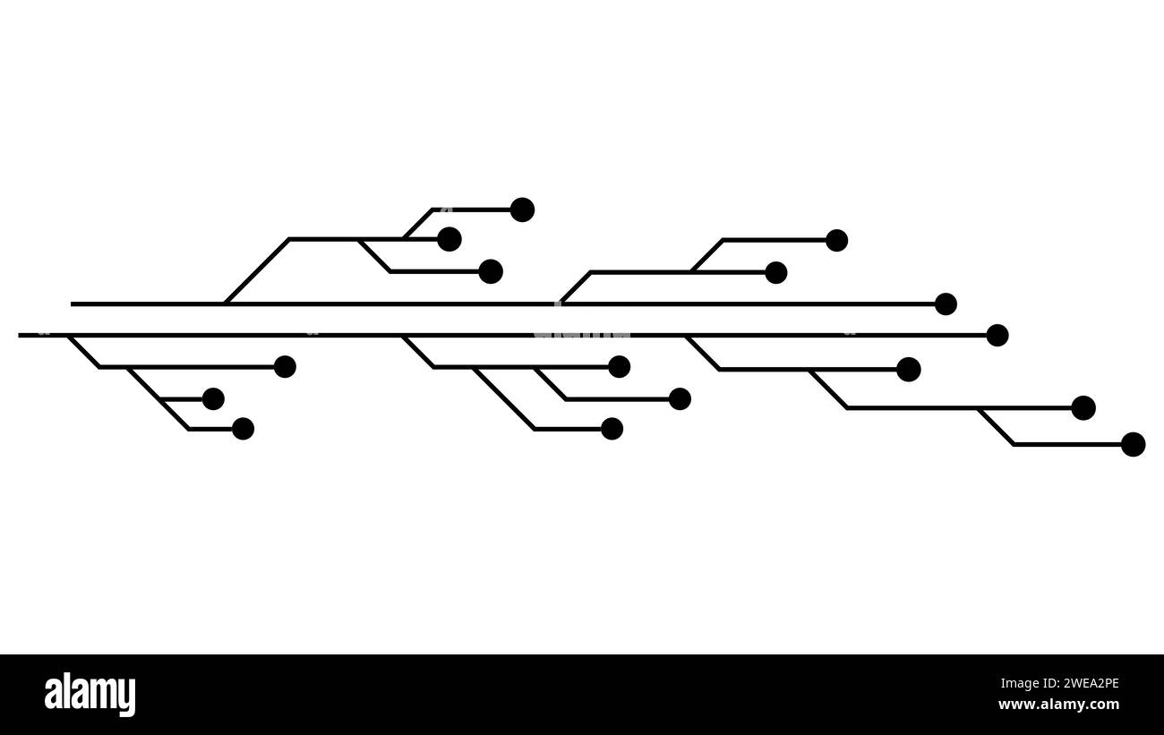 Printed circuit board PCB tracks isolated on white background ...
