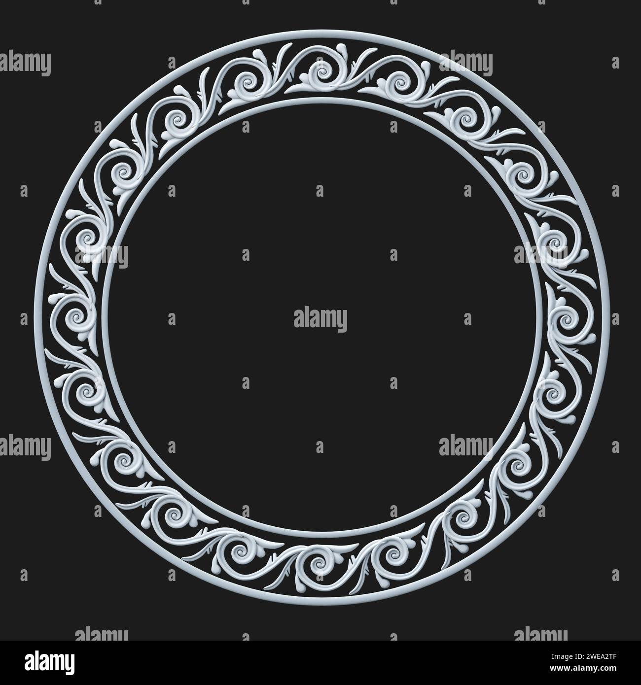 Round classical carved gold frames Stock Photo - Alamy