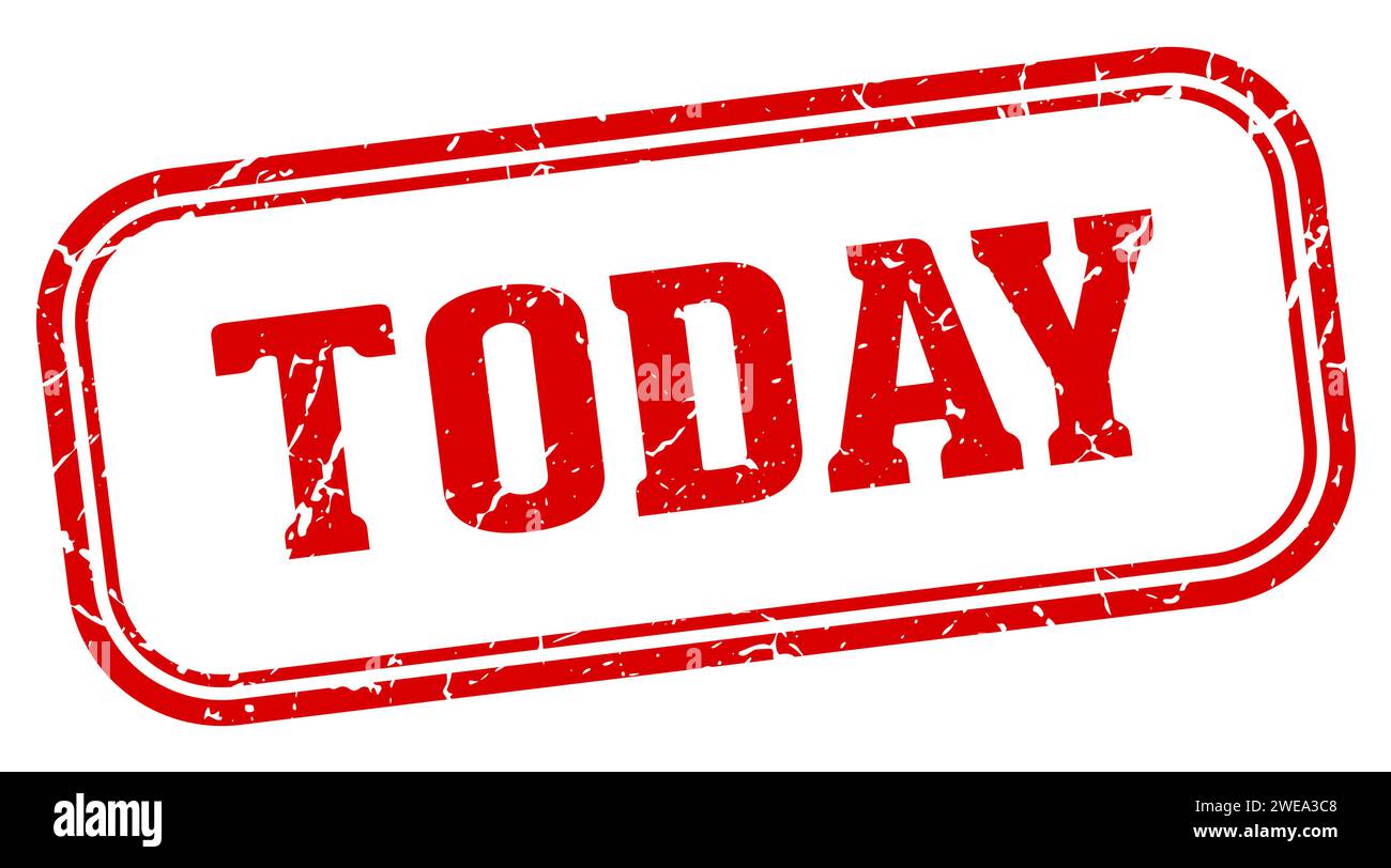 today stamp. today rectangular stamp isolated on white background Stock ...