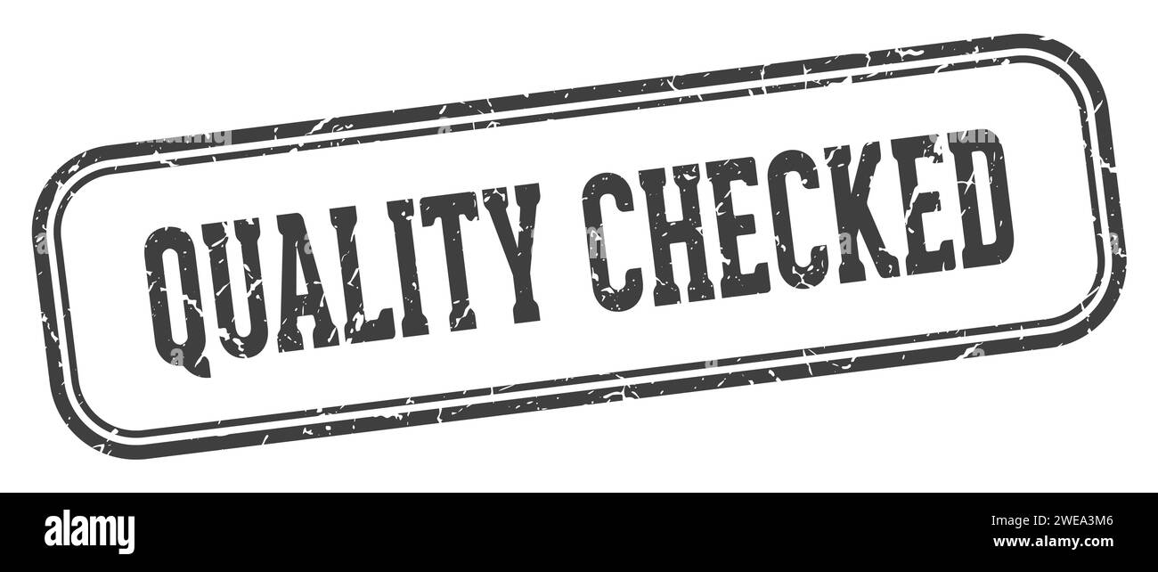 quality checked stamp. quality checked rectangular stamp isolated on ...