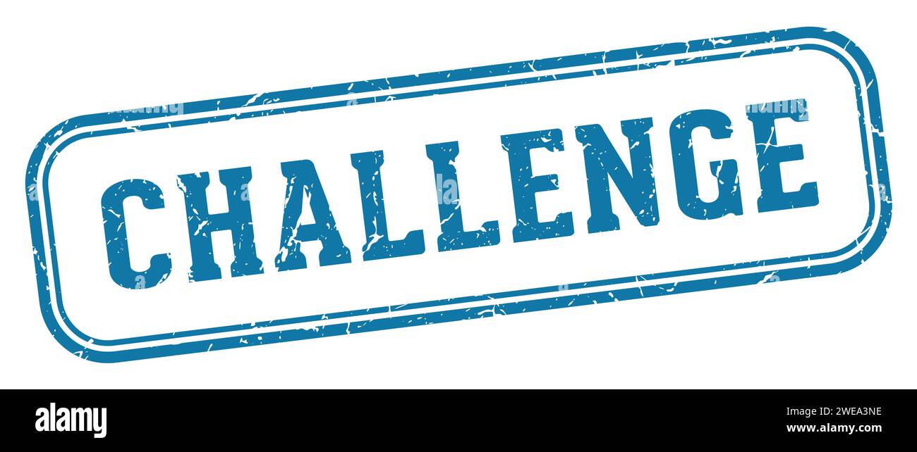 challenge stamp. challenge rectangular stamp isolated on white ...