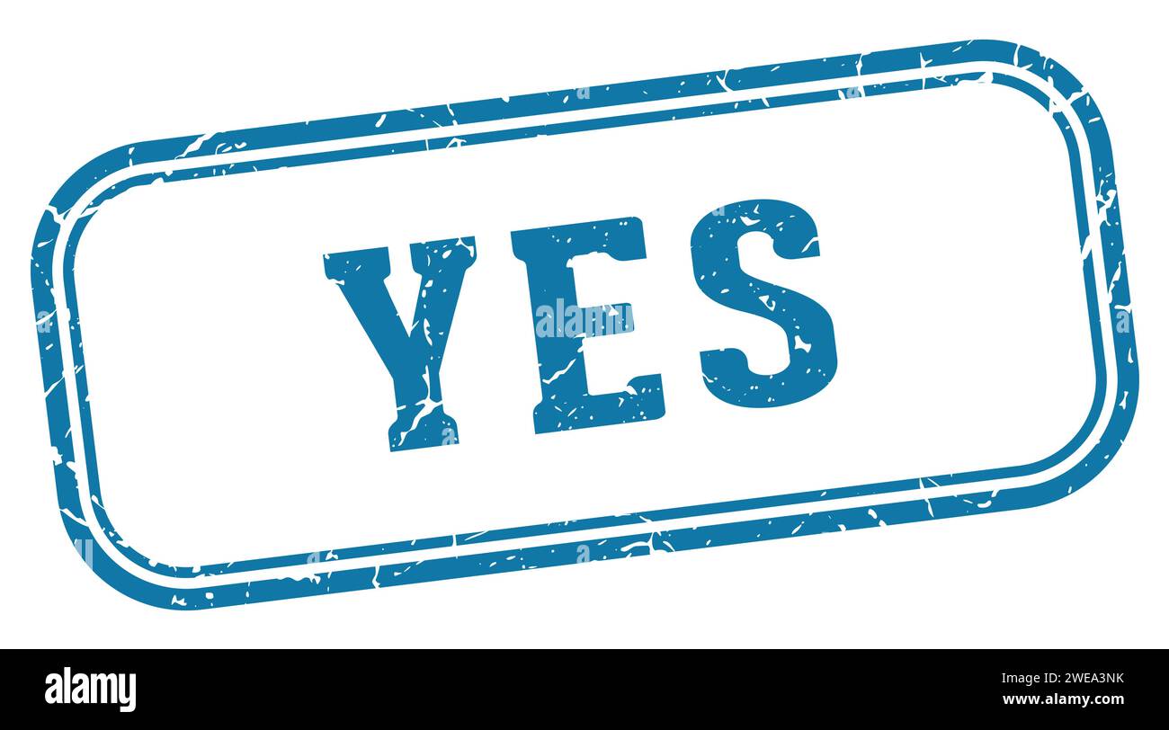 yes stamp. yes rectangular stamp isolated on white background Stock ...