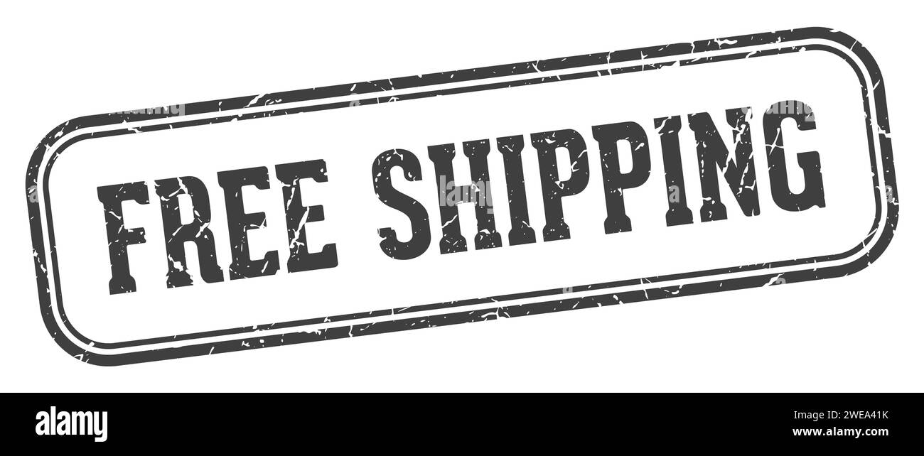 free shipping stamp. free shipping rectangular stamp isolated on white ...
