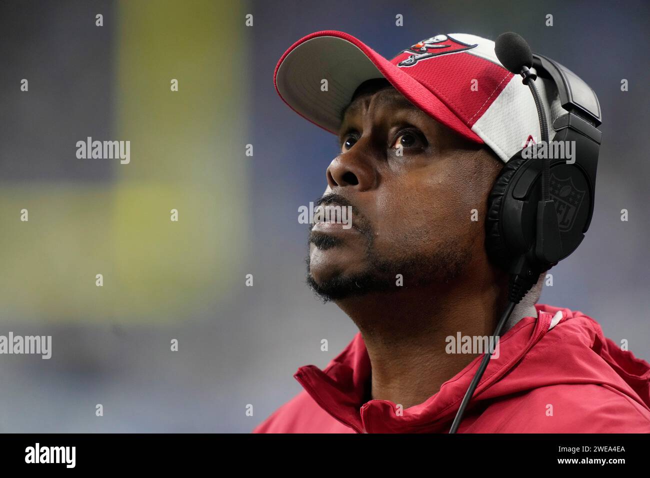 Tampa Bay Buccaneers defensive line coach Kacy Rodgers looks towards ...