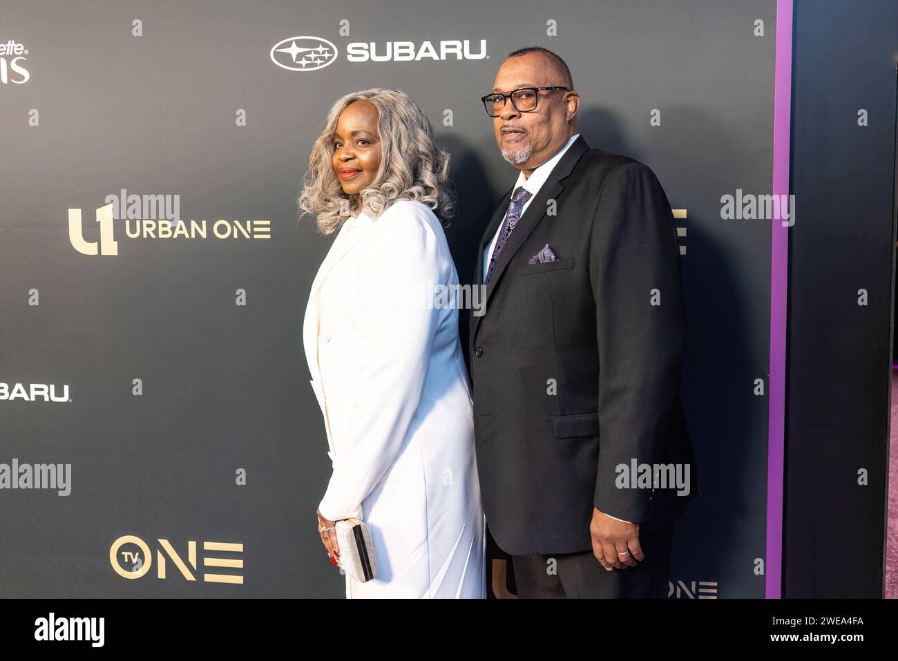 Atlanta, USA. 21st Jan, 2024. Robert Perry and wife Vanessa Perry ...