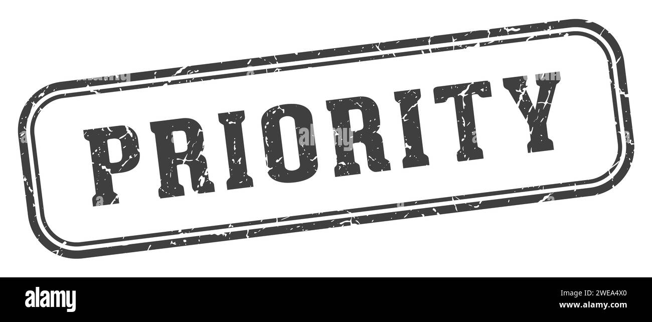 priority stamp. priority rectangular stamp isolated on white background ...