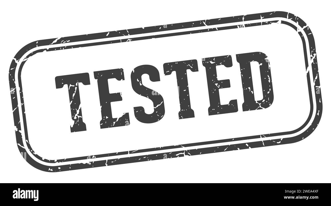 tested stamp. tested rectangular stamp isolated on white background ...