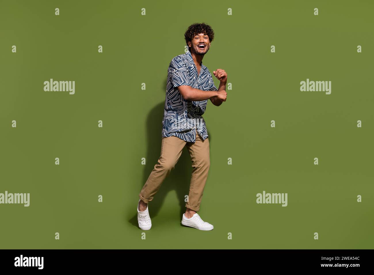 Full body size photo of american best dancer at party doing dynamic ...