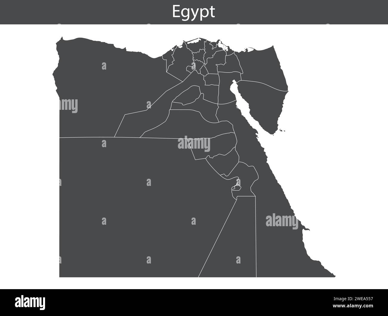 Egypt map isolated on white background. Vector illustration Stock ...