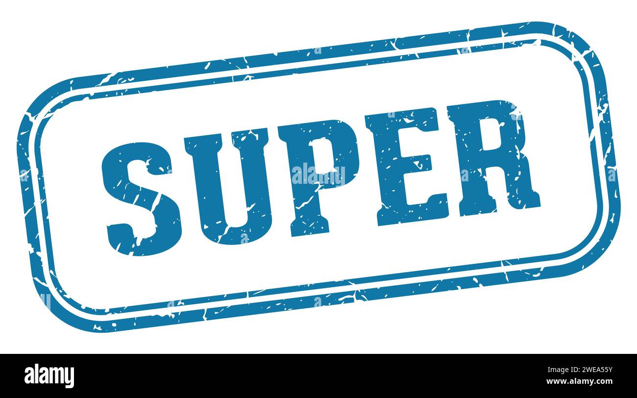 super stamp. super rectangular stamp isolated on white background Stock ...