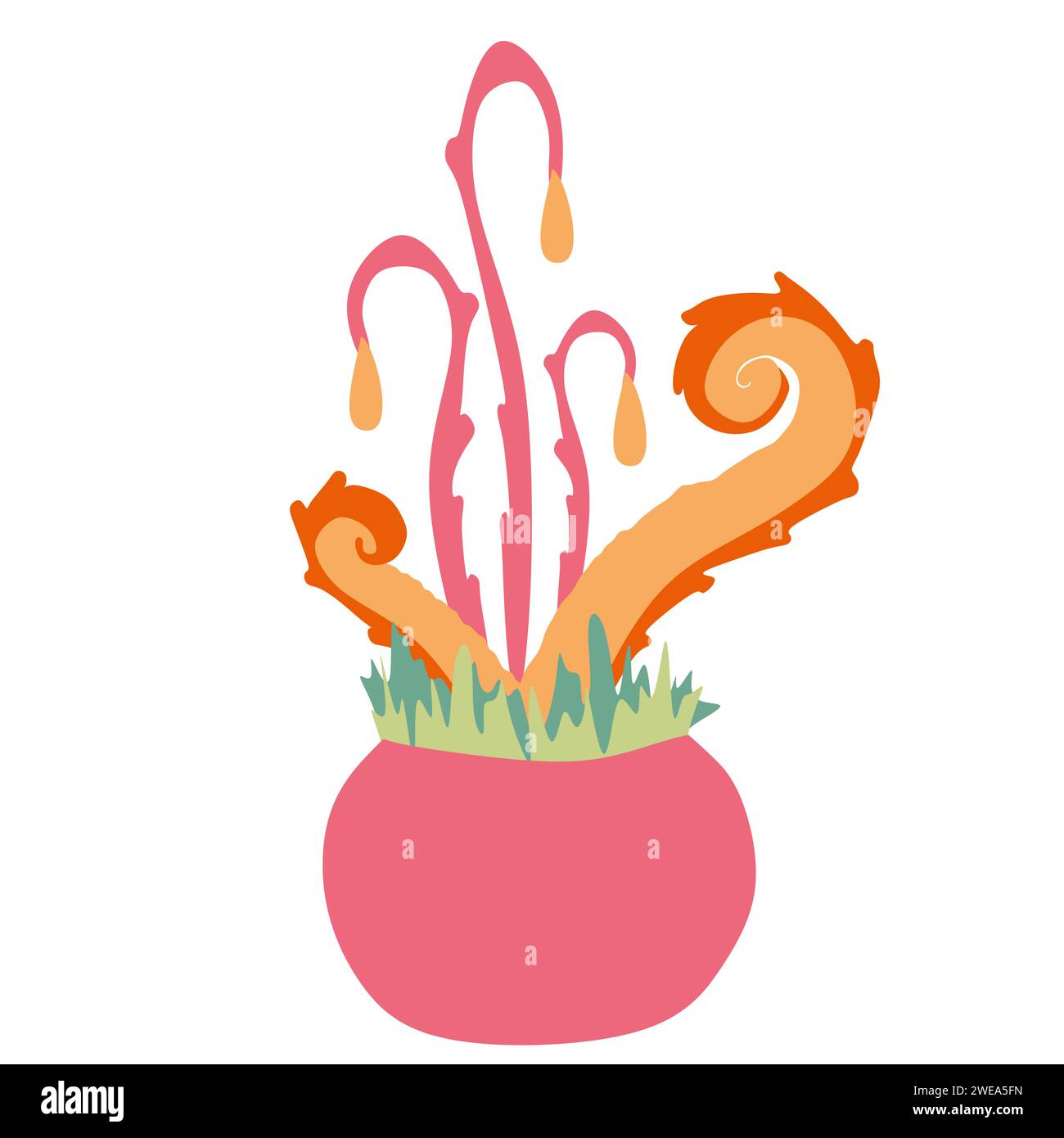 Monster Fantastic plant illustration. Vector fantasy scary flower ...